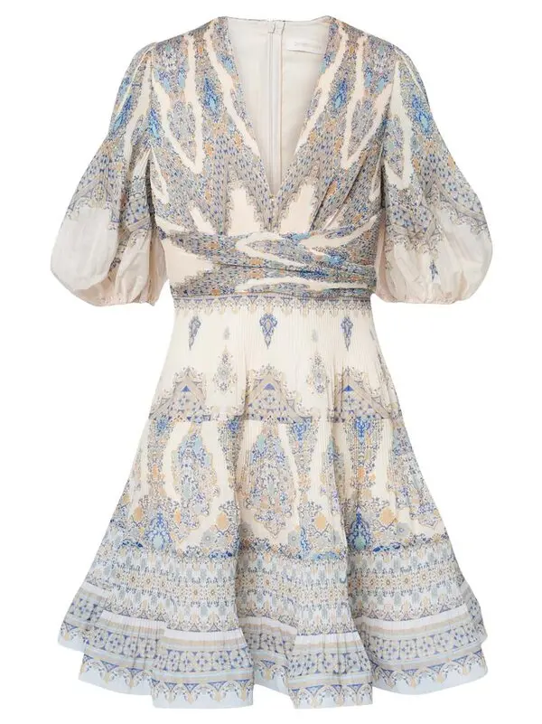Zimmermann Paisley Pleated Minidress - Multicoloured