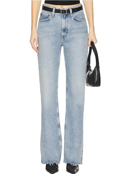 AGOLDE Leena Bootcut Jeans In Light Wash - Blue