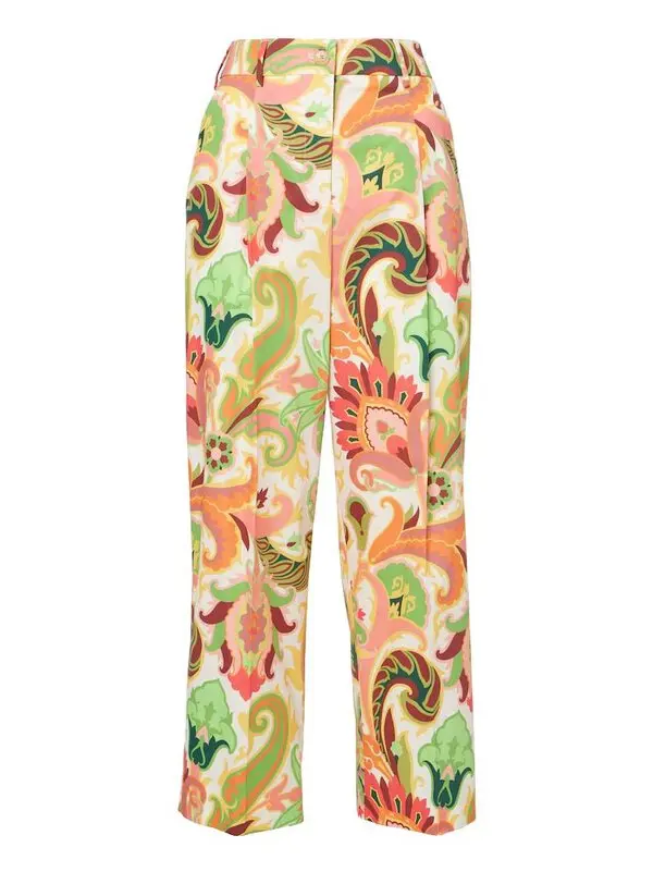 Etro Printed Cotton Wide-leg Pants - Multicoloured