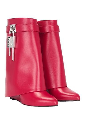 Givenchy Shark Lock Ankle Boot - Red