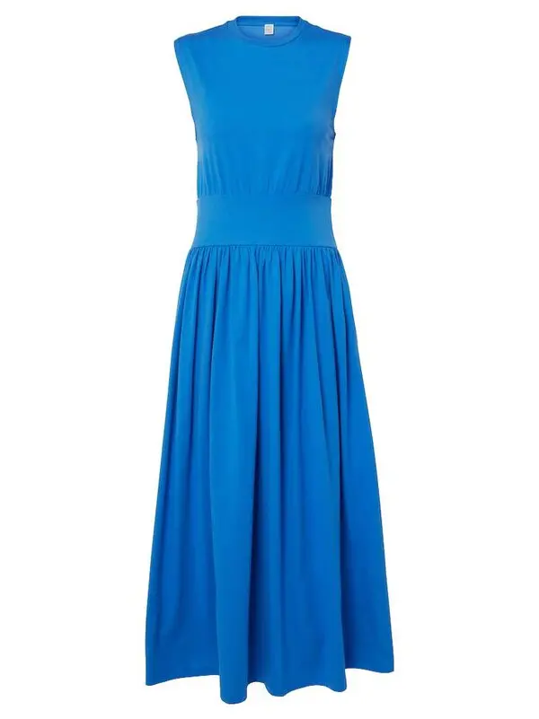 TOTEME Cotton Jersey Midi Dress - Blue