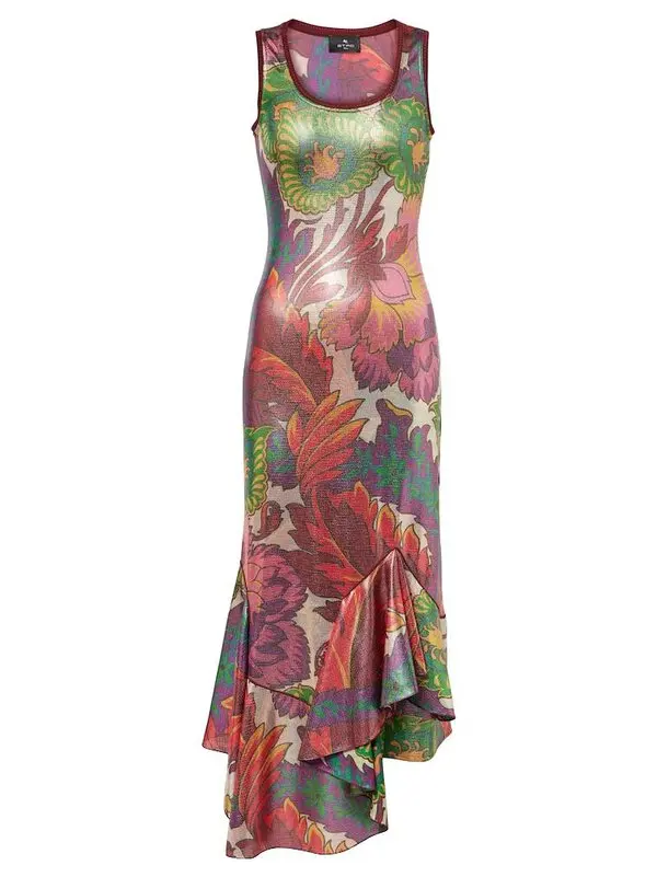 Etro Printed Satin Maxi Dress - Multicoloured