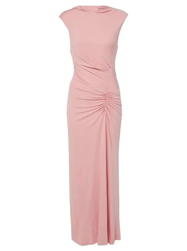 Simkhai Acacia Ruched Jersey Maxi Dress In Dusty Rose - Pink