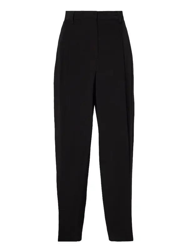 TOTEME Wide-leg Wool Viscose Blend Trousers - Black