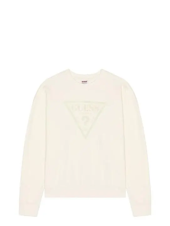 GUESS ORIGINALS Vintage Triangle Crew Neck Sweatshirt - Cream