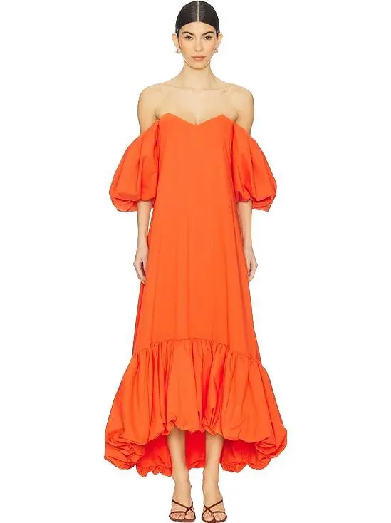 Caroline Constas Lucia Midi Dress - Orange