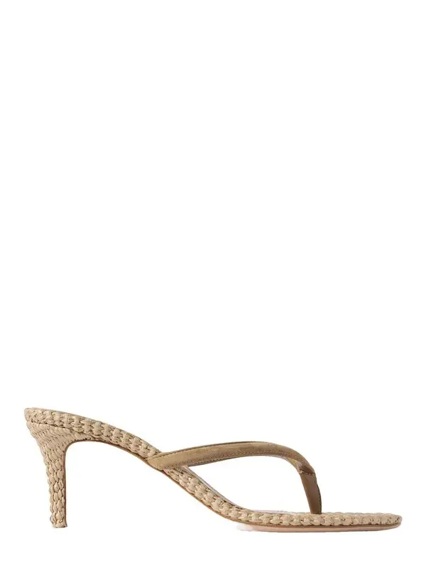 GIANVITO ROSSI Calypso Raffia And Suede Heeled Sandals - Brown