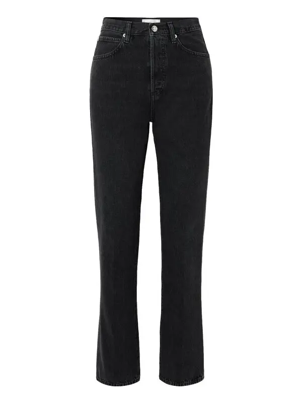 FRAME The Vertical High-rise Straight Jeans - Black