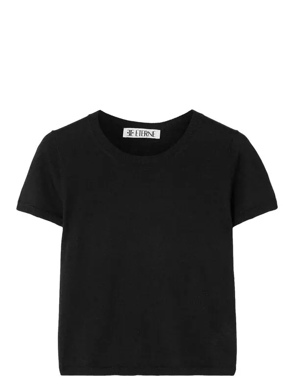 Eterne Van Cropped Cashmere T-shirt - Black