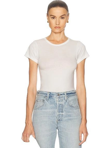 Eterne Fitted Crewneck Short Sleeve T-shirt - Ivory