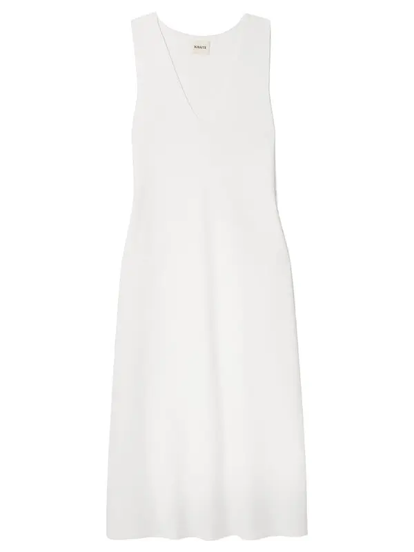 Khaite Keran Stretch-knit Midi Dress - White