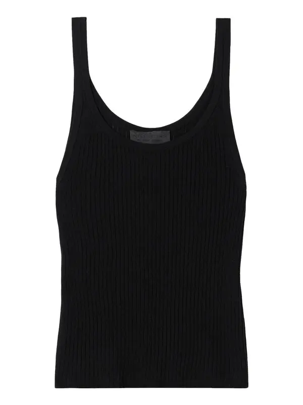 NILI LOTAN Wrenley Ribbed Cotton Tank - Black