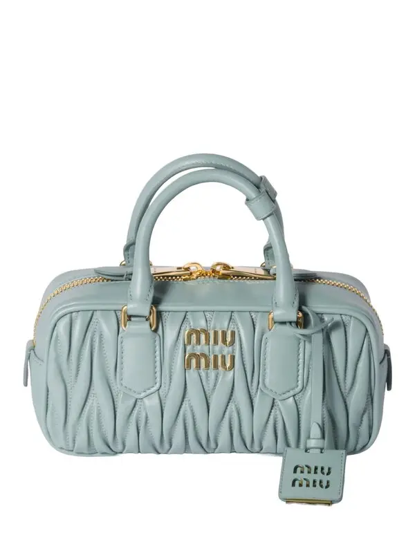 Miu Miu Matelassé Leather Arcadie Top-handle Bag - Green