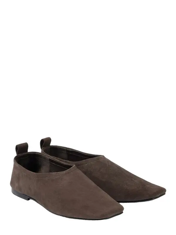 A.emery Pia Suede Square Toe Flats - Grey