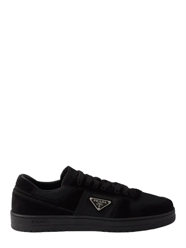 Prada Suede And Re-nylon Downtown Sneakers - Black