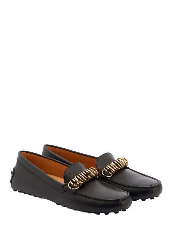 TOD'S Gommino Leather Driving Shoes - Black