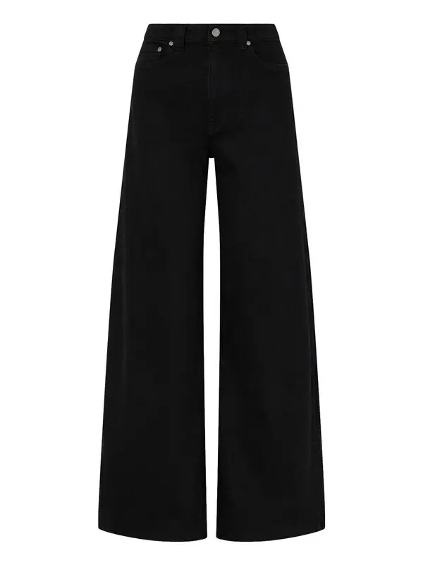 Khaite Dane High-rise Wide-leg Jeans - Black