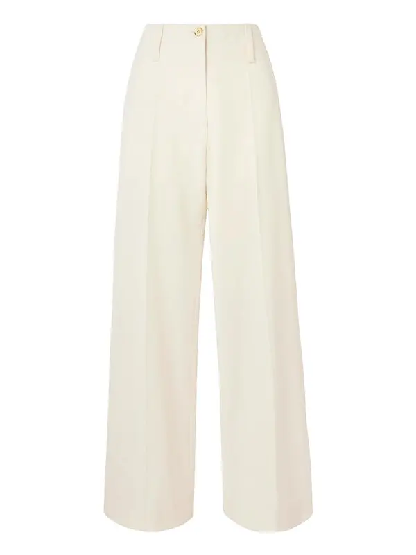 PATOU Stretch Wool-twill Tapered Trousers - Neutrals