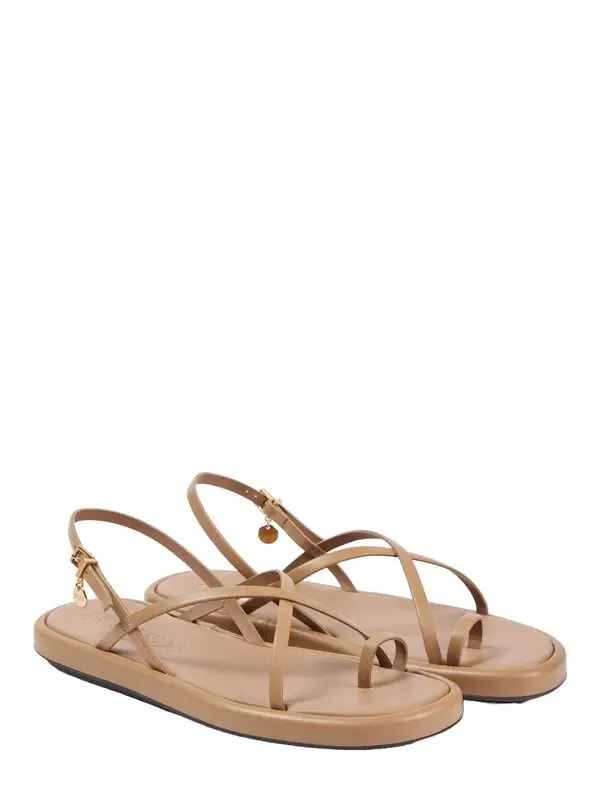 TOD'S Leather Sandals - Beige