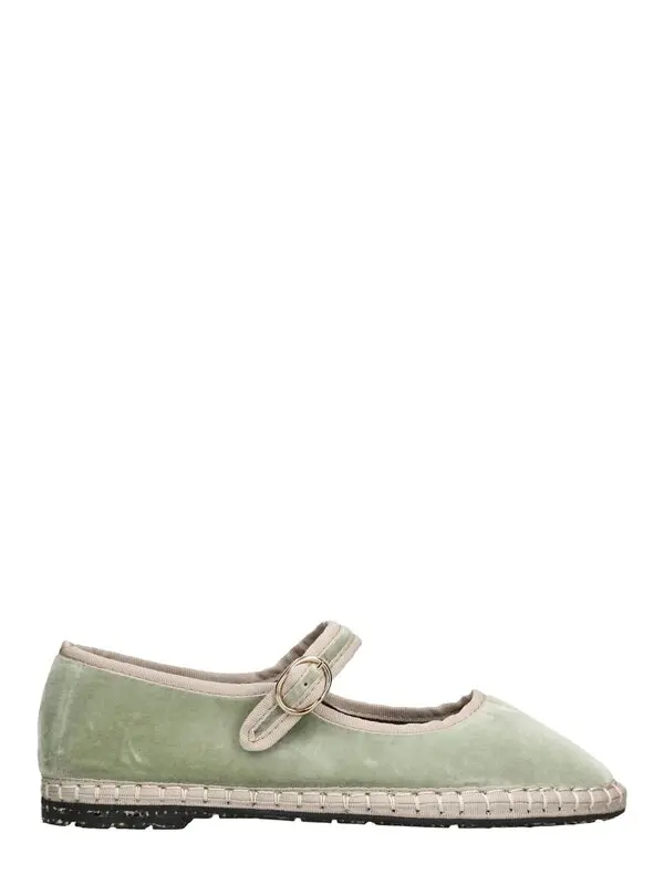 FLABELUS Velvet Uta Mary Janes - Green