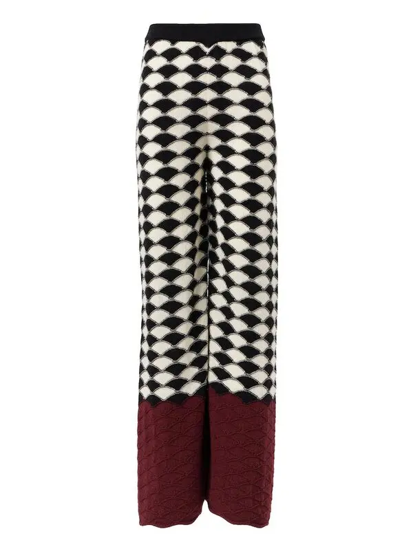 La DoubleJ Lounge Wool Wide-leg Pants - Multicoloured