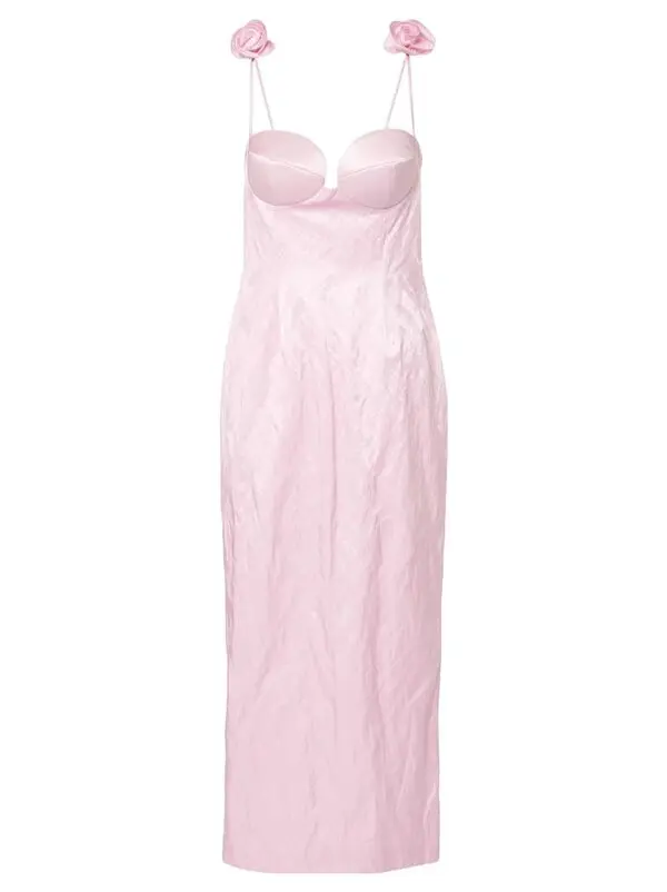 Magda Butrym Floral Appliqué Bustier Dress - Pink