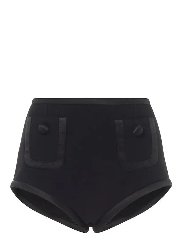Dolce & Gabbana High-rise Wool And Silk Shorts - Black