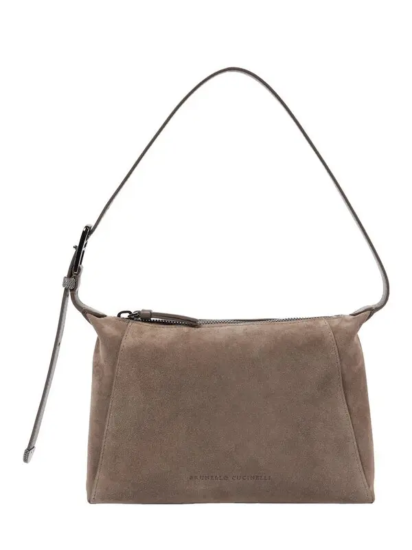 Brunello Cucinelli Duo Suede Shoulder Bag - Brown