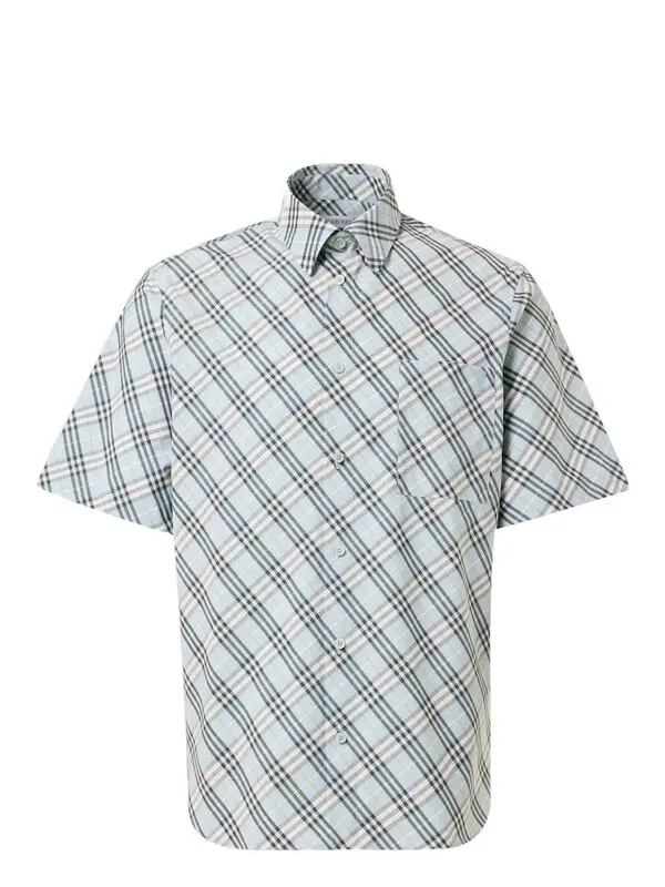 Burberry Check Cotton Shirt - Blue