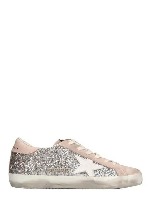 GOLDEN GOOSE Embellished Super-star Sneakers - Silver