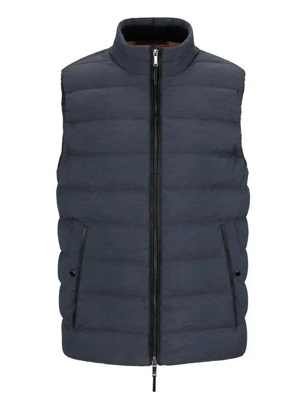 BOSS Melange Padded Gilet - Blue