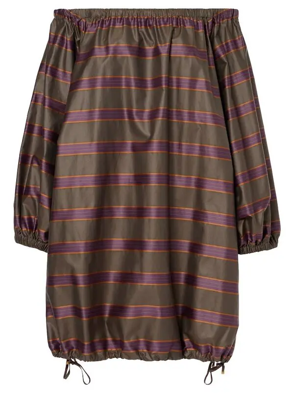 Max Mara Off-the-shoulder Striped Mini Dress - Multicoloured