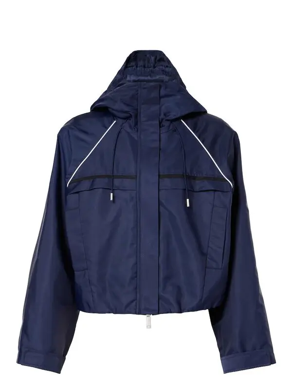 SELF-PORTRAIT Technical Drawstring Hooded Jacket - Blue