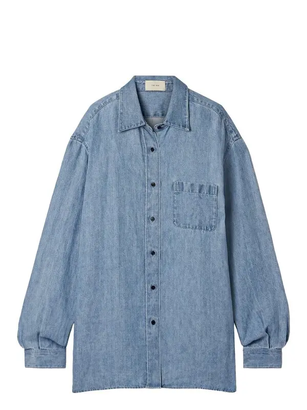 THE ROW Nesson' Linen-chambray Shirt - Blue