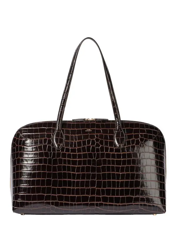 TOTEME Croc-effect Leather Tote Bag - Brown