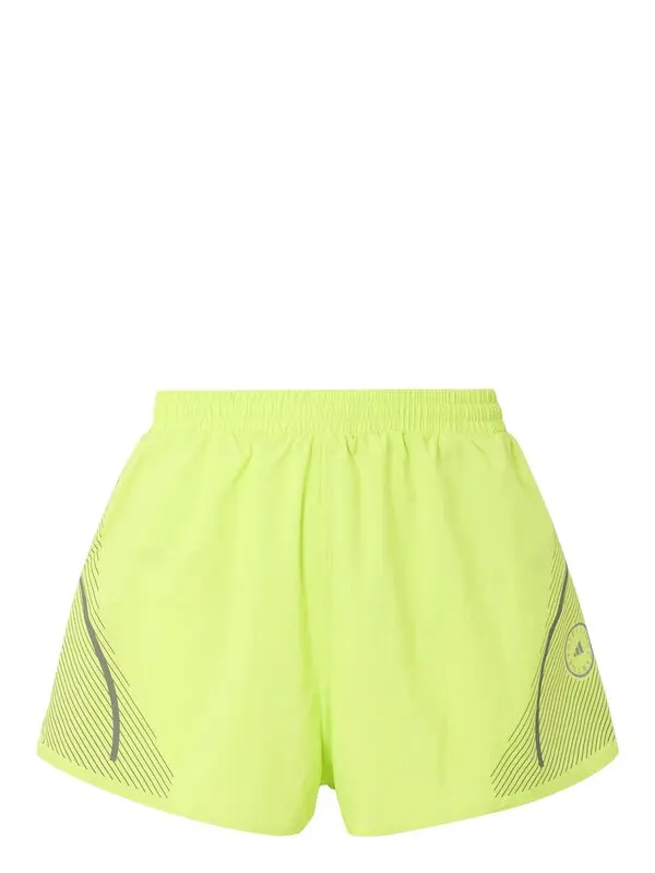 Adidas By Stella McCartney True Pace Printed Recycled-shell Shorts - Green
