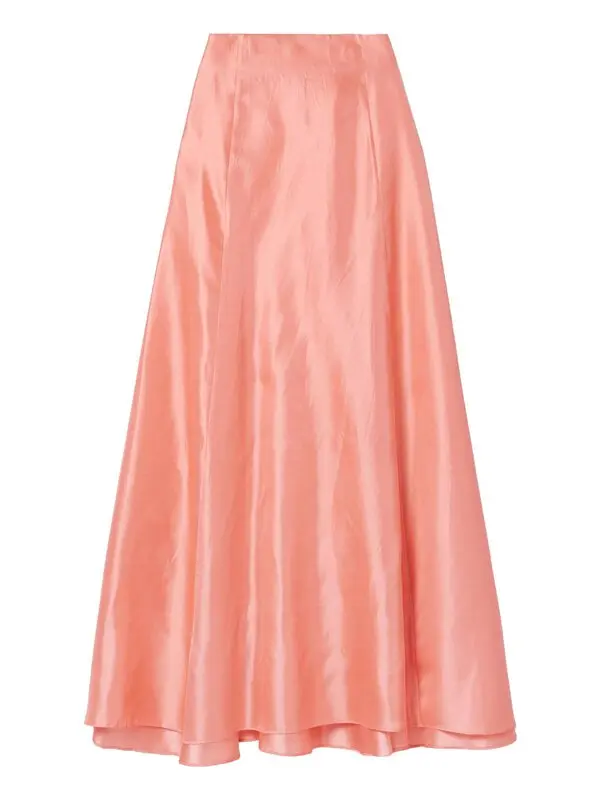 Staud Vincenzo Silk-dupioni Maxi Skirt - Pink