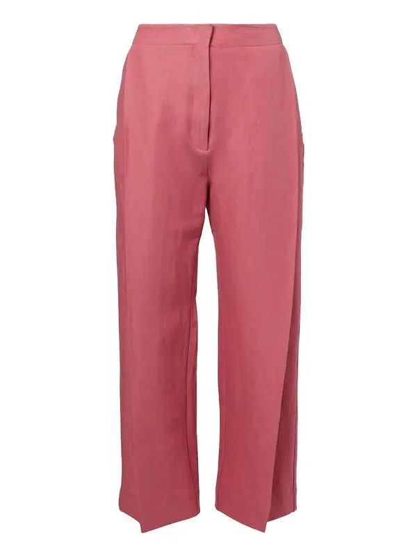 Tove Santu Linen And Cotton-blend Culottes In Cherry - Pink