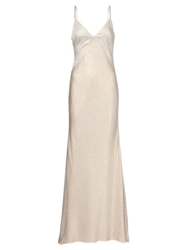 Roland Mouret Embellished Satin Gown - Beige