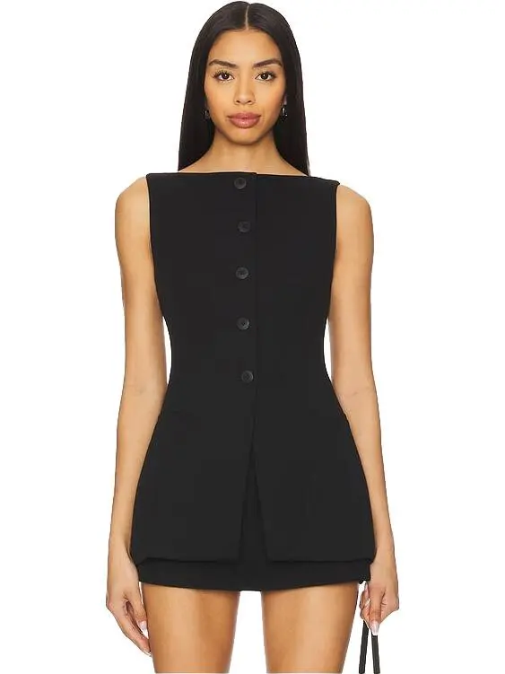 EAVES Lyla Vest Top - Black