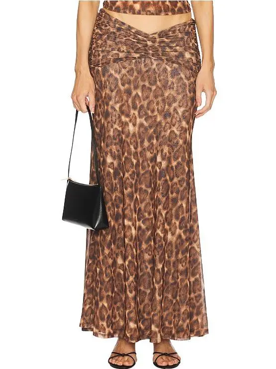 LOBA Macarena Maxi Skirt In . Also - Brown