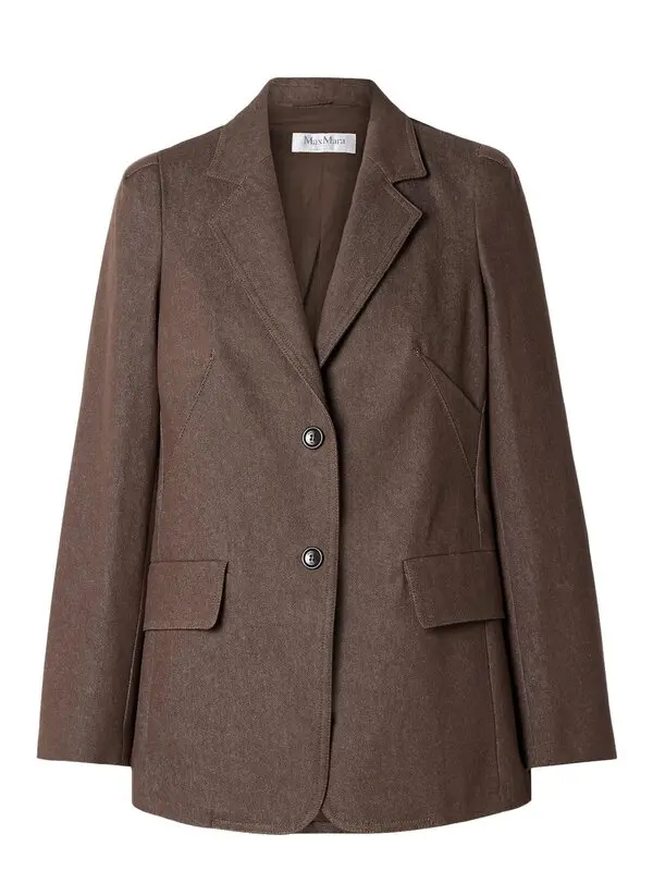 Max Mara Cotton-twill Blazer - Brown