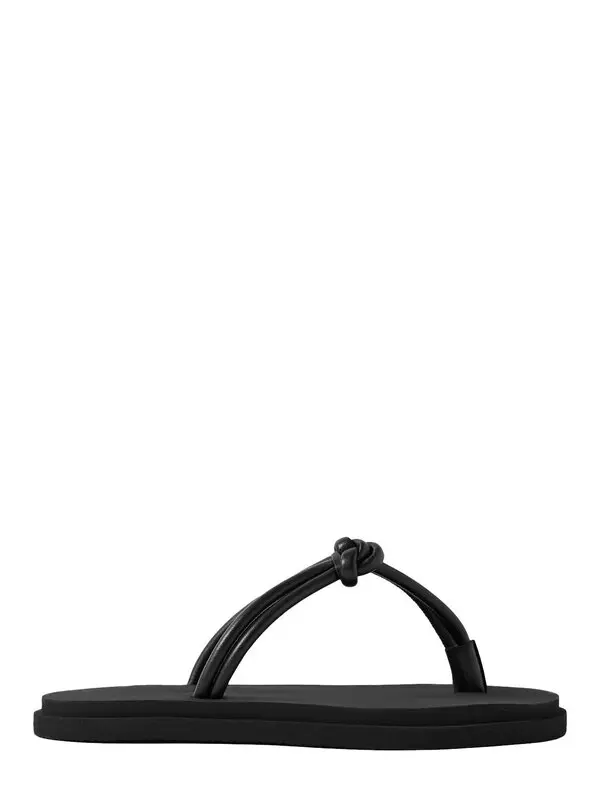 EMME PARSONS Knot Leather Flip Flops - Black