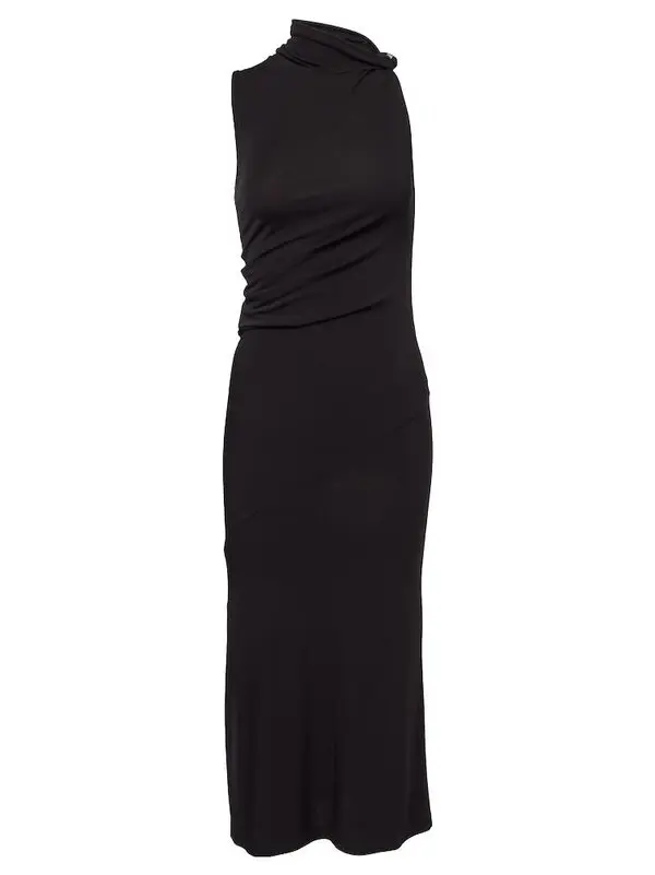 COURREGES Draped Maxi Dress - Black