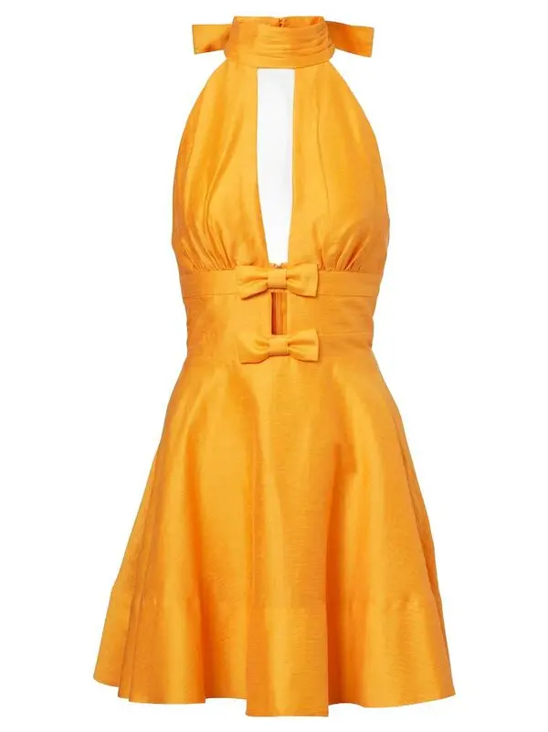 Rebecca Vallance Cera Cutout Halterneck Minidress - Orange