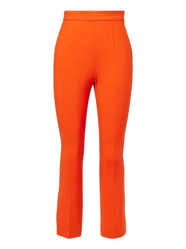 Max Mara Nepeta High-rise Wool-blend Straight Leg Pants - Red