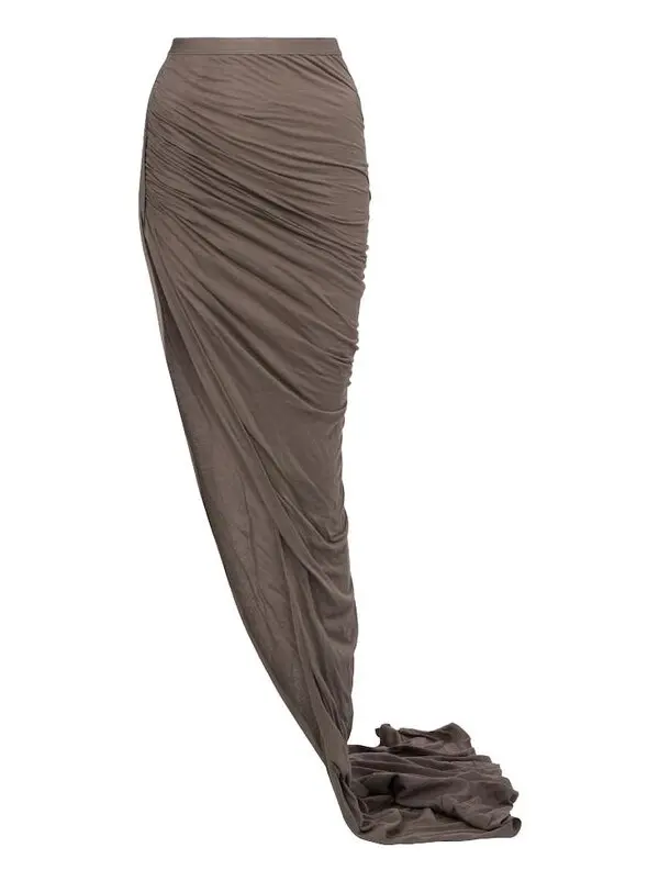 Rick Owens Edfu Cotton Maxi Skirt - Grey