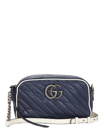 Gucci Gg Marmont Quilted Leather Shoulder Bag - Blue
