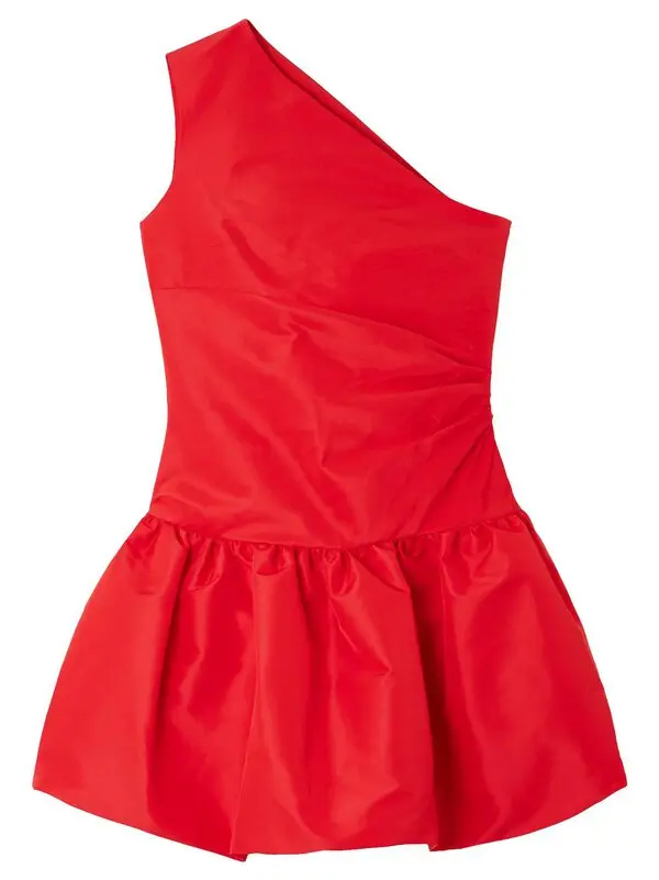 PATOU One-shoulder Recycled-faille Mini Dress - Red