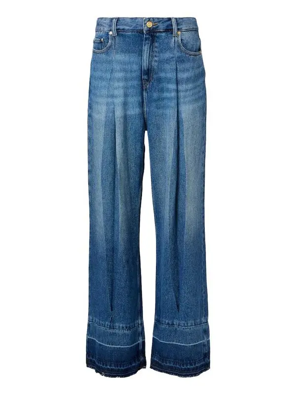 GANNI Pleated Wide-leg Jeans Mid Vintage - Blue